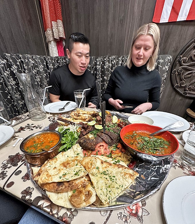 When the table's this loaded with Pakistani specialties, conversation naturally pauses while happiness takes over completely.