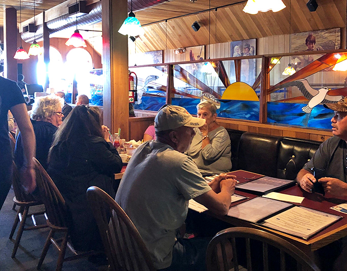 The dining room hums with the satisfied murmurs of locals and visitors alike &ndash; the universal language of "this is really good."