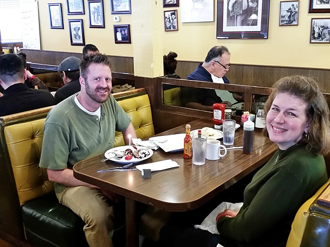 The true measure of a great diner? Happy customers making memories over plates that will require a nap afterward.