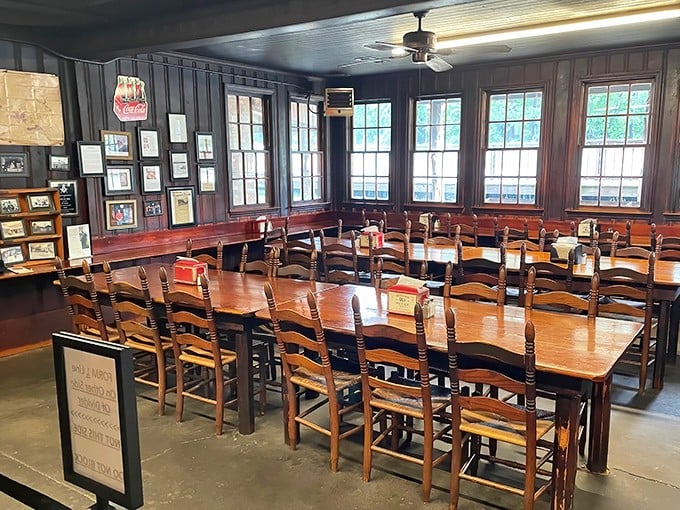Where barbecue memories are made. These wooden tables have hosted more family celebrations and first dates than any fancy restaurant in town.
