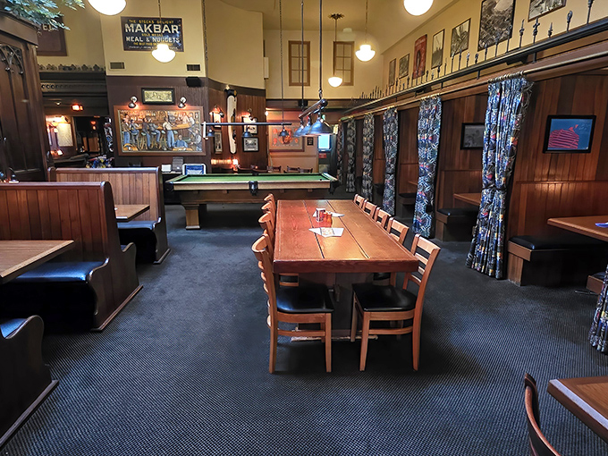 The dining area feels like it was designed by someone who understands that good food deserves equally good surroundings.