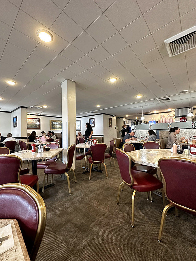 The dining area balances that perfect sweet spot between "been here forever" and "clean enough to eat off the floor" that every great diner aspires to.