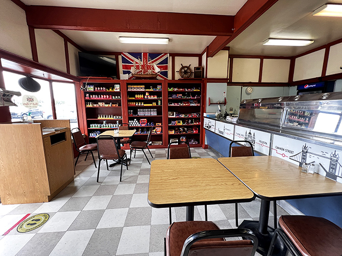 A slice of England in Orange County. The Union Jack flag and London-themed decor transport you across the pond without the jet lag.