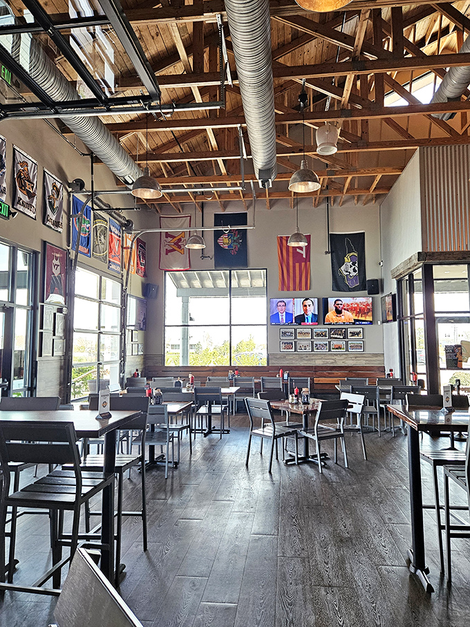High ceilings, natural light, and enough space between tables to have a conversation without sharing it with strangers. Restaurant architecture at its most thoughtful.