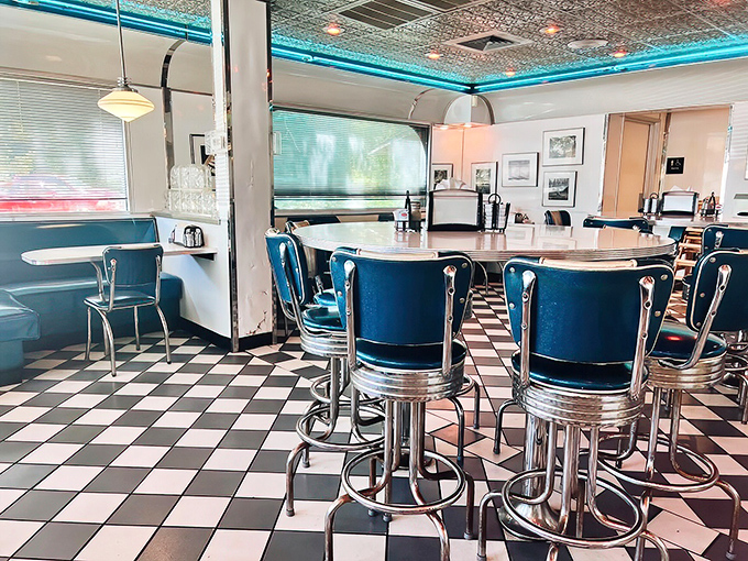 The dining area's retro charm isn't manufactured nostalgia&mdash;it's the real deal, preserved like a time capsule of American dining.