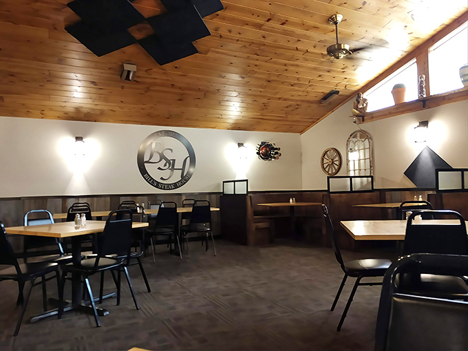 Clean lines and comfortable seating create the perfect backdrop for serious eating without pretentious atmosphere.