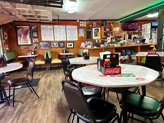 The dining room where strangers become friends bonded by their mutual appreciation for exceptionally good burgers and atmosphere.