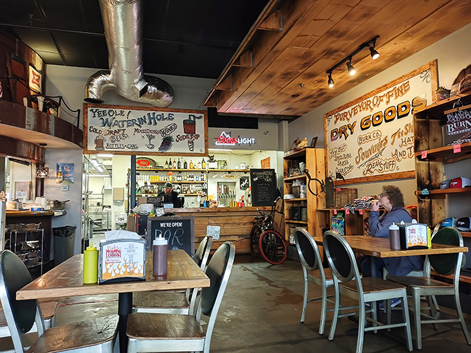 The dining area feels like your coolest friend's garage&mdash;if that friend happened to be a BBQ savant with excellent taste.