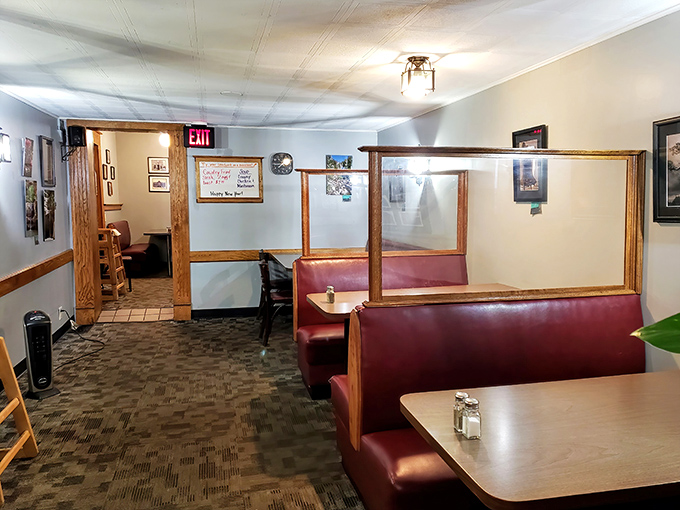 Classic diner booths upholstered in that unmistakable burgundy vinyl &ndash; where countless Ohio mornings have started right for decades.