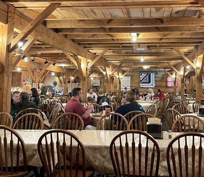 Those exposed wooden beams and long communal tables create the perfect setting for strangers to become friends over fantastic food.