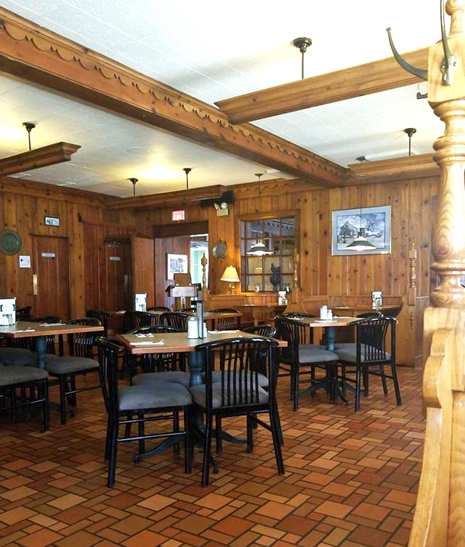 Empty tables waiting for the dinner rush—like actors before curtain call, ready for their starring role in countless family memories.