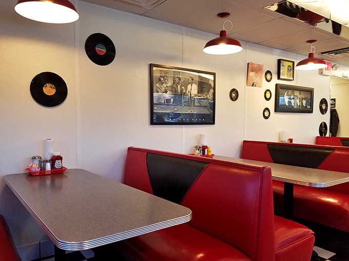 The booths tell stories of road-trippers and locals who've found common ground over coffee and conversation beneath those vintage vinyl records.