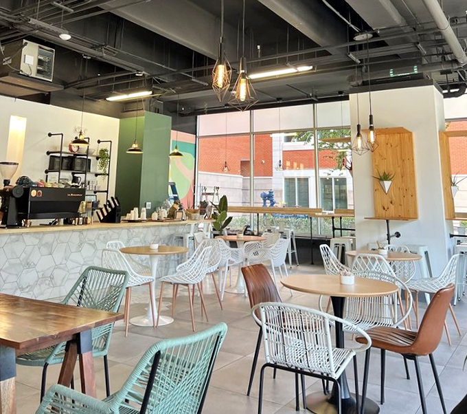 The caf&eacute;'s interior feels like the living room of that friend who's mysteriously good at everything &ndash; stylish, welcoming, and effortlessly cool.