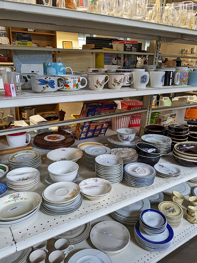 Dish paradise! Mismatched sets and forgotten patterns create possibilities for eclectic table settings that would make any dinner guest smile.
