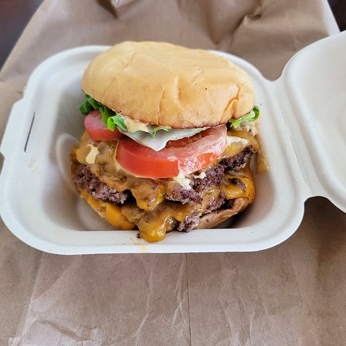 A cheeseburger so perfectly melty and substantial it makes you wonder why humans ever bothered inventing complicated food.