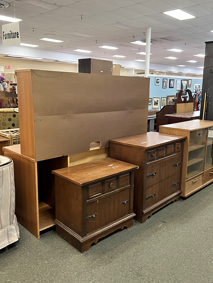 Solid wood furniture with character you can't buy at those big Swedish stores. These drawers have survived decades and are ready for decades more.