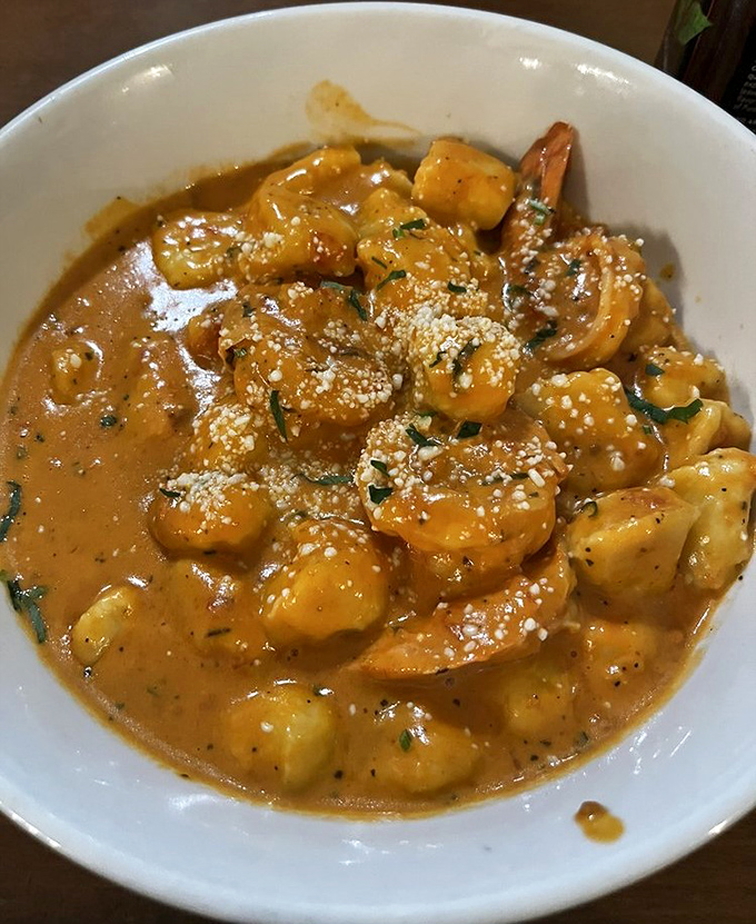 Shrimp in a creamy sauce that's rich enough to buy beachfront property, yet light enough to make you forget you're being indulgent.