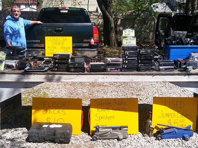 Car audio equipment from every era imaginable. The perfect spot for anyone looking to resurrect their vehicle's sound system.