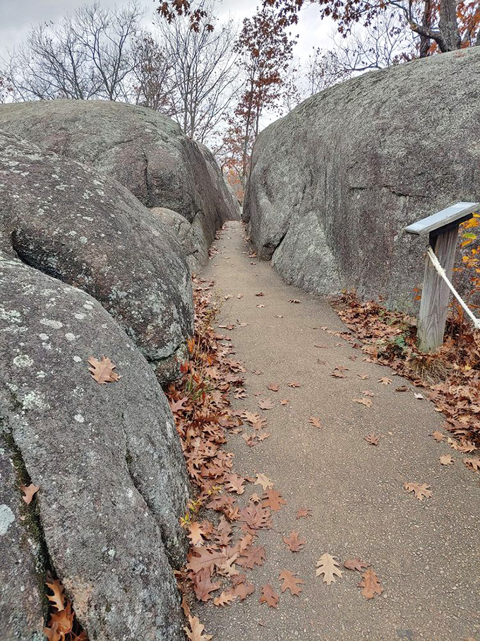 "Fat Man's Squeeze" &ndash; where the rocks part just enough to let you through, like nature's version of platform 9&frac34;.