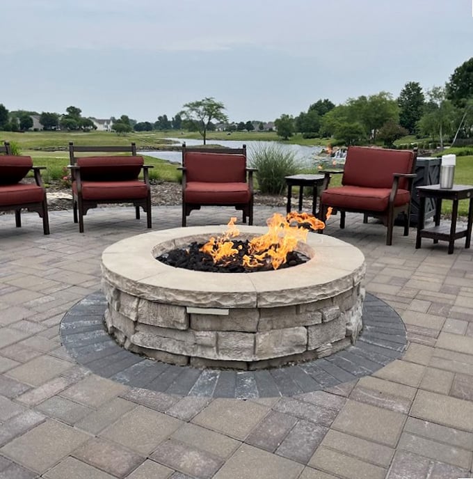 Gather 'round the fire! This stone fire pit creates the perfect spot for sharing stories, making s'mores, or debating whether it's too early in the evening for that second glass of pinot.