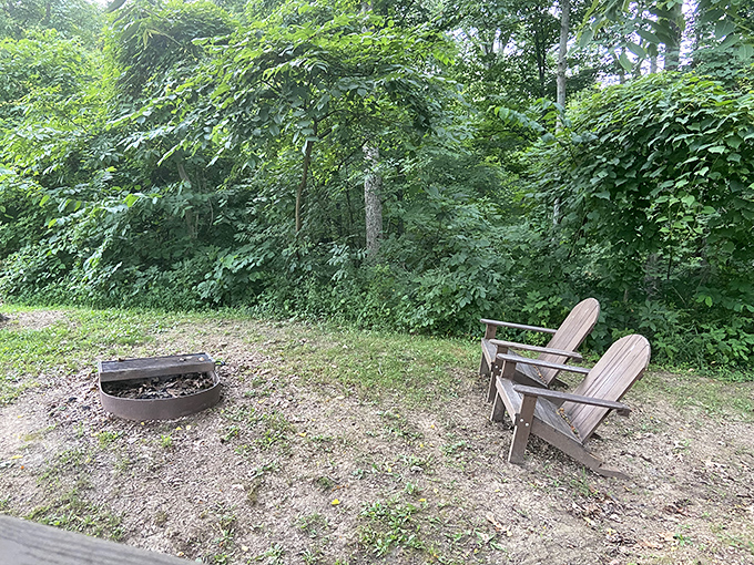 Two Adirondack chairs, one fire ring, zero emails. Sometimes the perfect vacation equation is the simplest one.