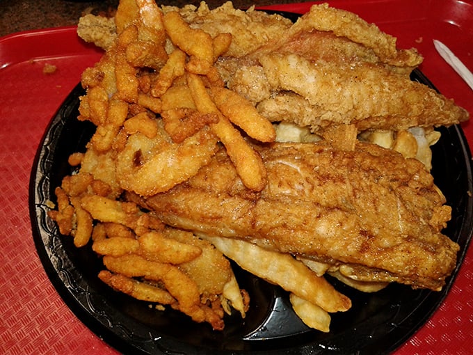 Fried fish and fries that would make a New Englander question their loyalty &ndash; golden, crispy, and demanding to be doused in malt vinegar.
