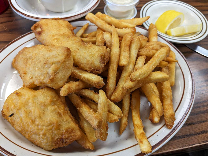 Fish and chips proving the Bomber doesn't just own mornings &ndash; they've conquered lunch too.