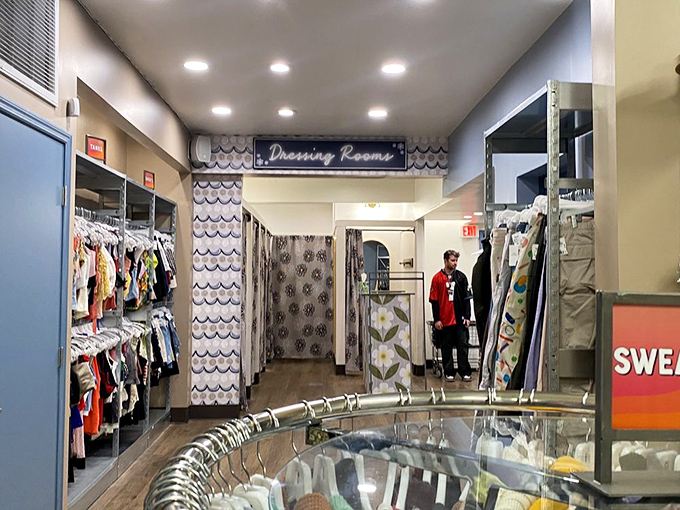 The dressing room area&mdash;where fashion dreams either soar to new heights or crash back to reality in the most affordable way possible.