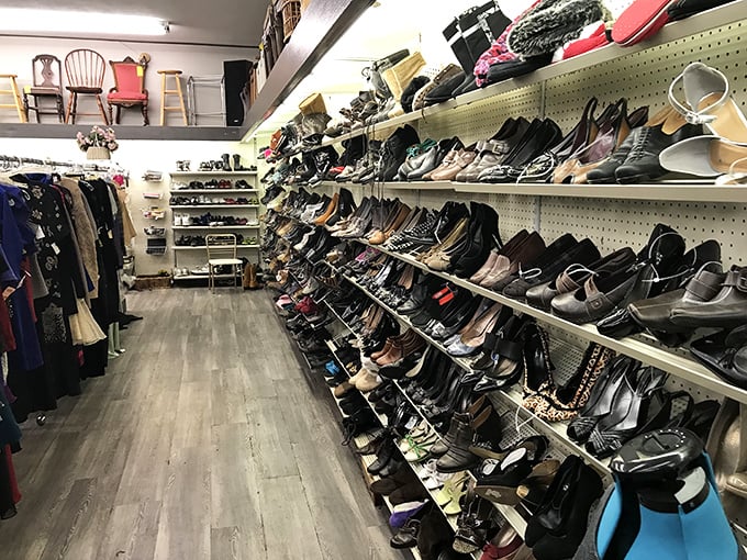 The footwear section could outfit Imelda Marcos herself, with styles ranging from practical to fabulously eccentric.