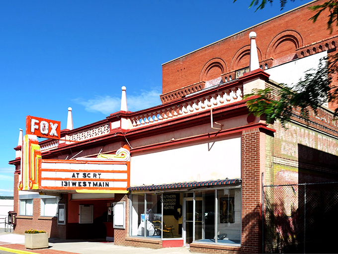 The Fox Theatre's vintage marquee glows with nostalgic charm, a reminder of when going to the movies was an event worth dressing up for.