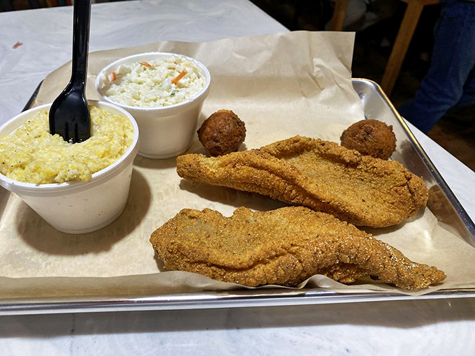 Cornmeal-crusted catfish that's Mississippi farm-raised and perfectly fried &ndash; the kind that makes you want to write poetry about dinner.