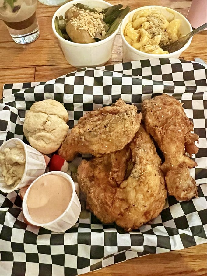 Fried chicken that crackles with such perfect golden intensity it makes Colonel Sanders wish he could start over with his recipe.