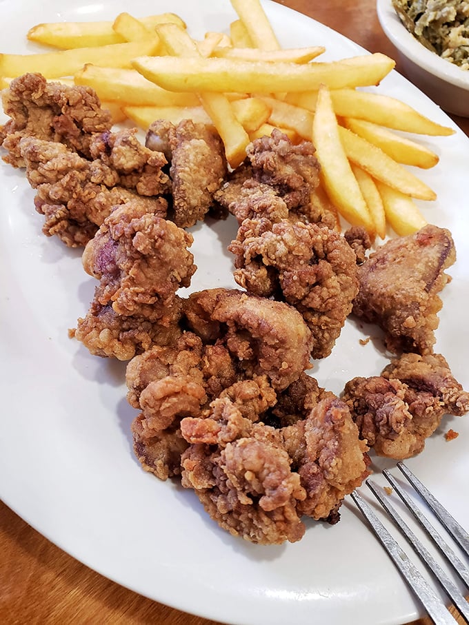 Fried chicken livers that divide humanity into two camps: those who get it and those who haven't tried these crispy, rich morsels of diner perfection.
