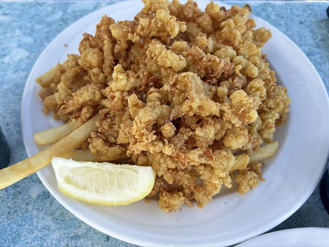 Fried clams and fries that would make a seagull contemplate breaking into your kitchen. Worth protecting with your life&mdash;or at least your fork.
