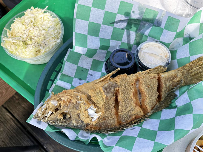 This whole fried fish isn't playing games &ndash; it's the seafood equivalent of showing up to a party in your finest outfit, ready to impress.