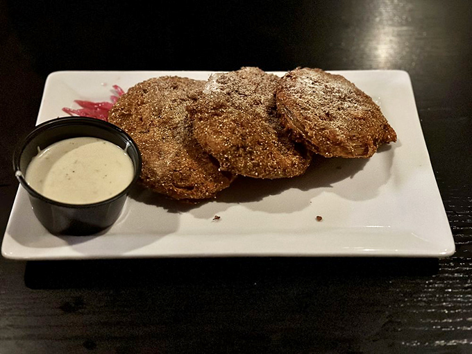 Fried green tomatoes – proof that sometimes the best things in life are slightly underripe, battered, and fried to golden perfection.