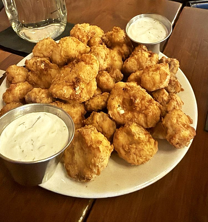 These fried mushrooms and cauliflower prove that vegetables can party just as hard as the proteins.