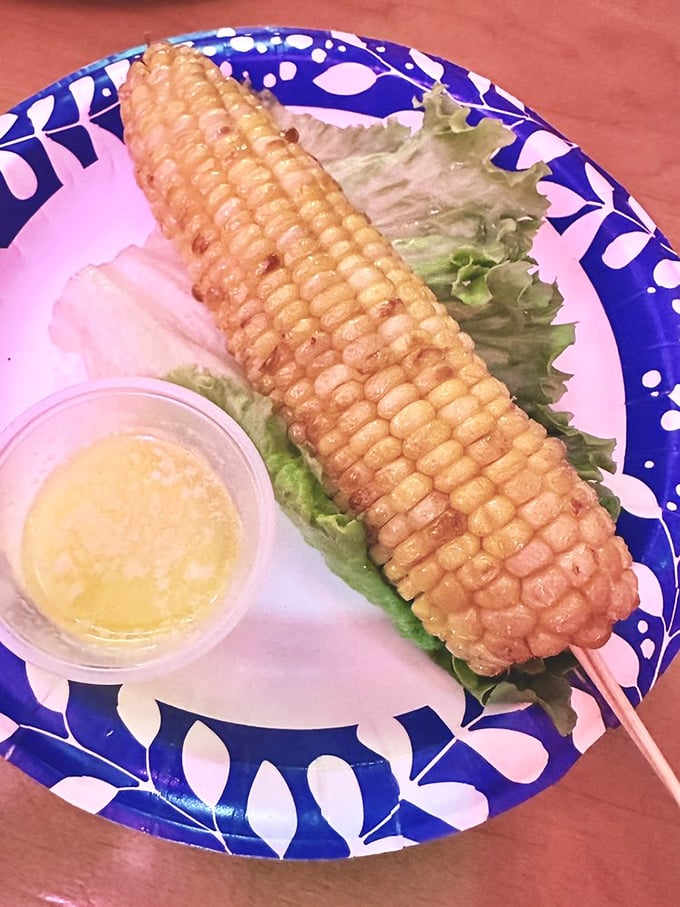 Corn on the cob elevated to art form. Glistening with butter and perfectly charred, it's summer on a stick no matter what season you visit.