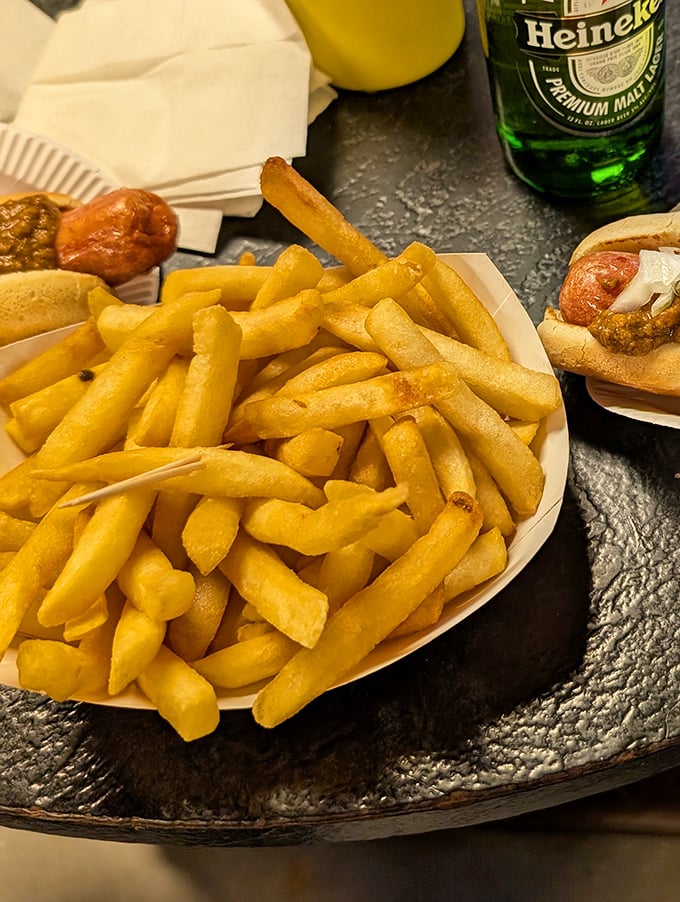 These aren't ordinary fries - they're crispy golden batons of potato perfection, cut and cooked right.