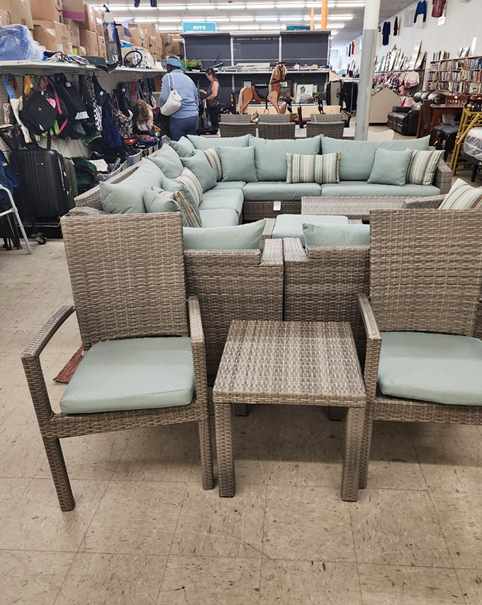 Patio furniture paradise! That sectional could transform your lanai into the neighborhood's most coveted happy hour spot faster than you can say "sundowner."