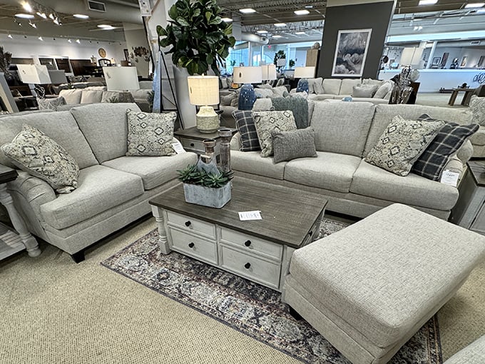 Living room sets that whisper, "Imagine watching the Vikings lose in comfort on me." Stylish enough for company, comfortable enough for napping through the fourth quarter.