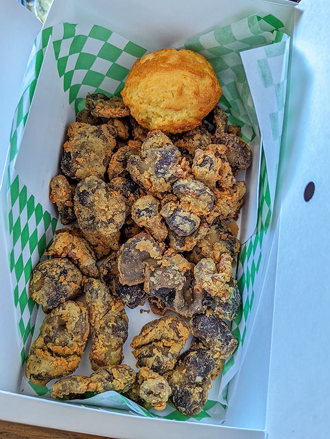 Lucky Wishbone's legendary gizzards&mdash;a crunchy, golden testament that sometimes the best parts are the ones others overlook.