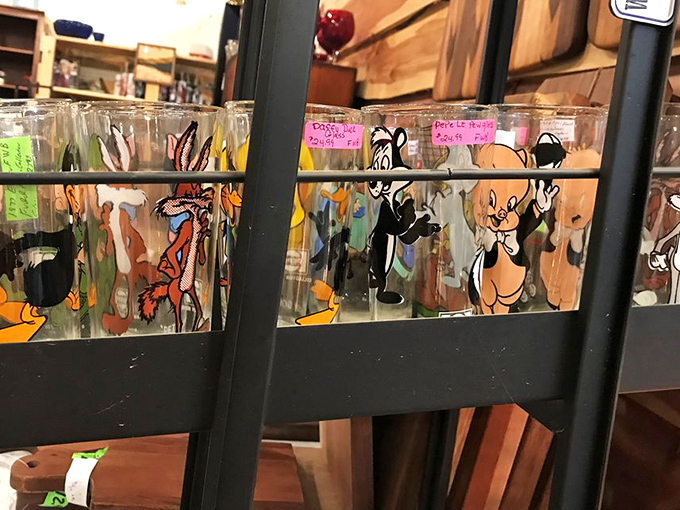 Cartoon characters frozen in glass&mdash;these vintage tumblers turn ordinary juice into a nostalgic Saturday morning experience. Childhood in drinkware form.