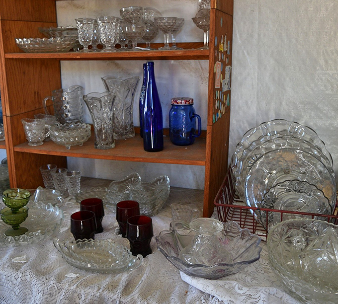 Crystal clear bargains from grandmother's era. These delicate treasures survived decades only to be rediscovered by vintage-loving millennials and nostalgic boomers alike.