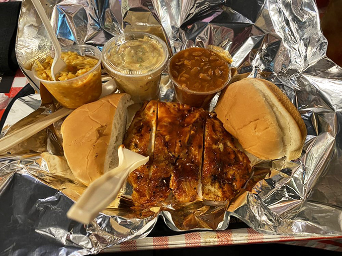 Charcoal-grilled chicken that proves The Rendezvous isn't just about ribs. The same magical dry rub works wonders on poultry too.