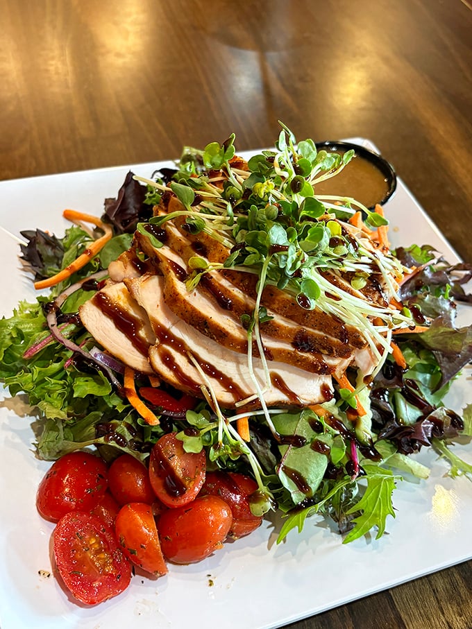 A salad that doesn't apologize for being healthy&mdash;it's too busy showing off that perfectly grilled chicken and garden-fresh produce.