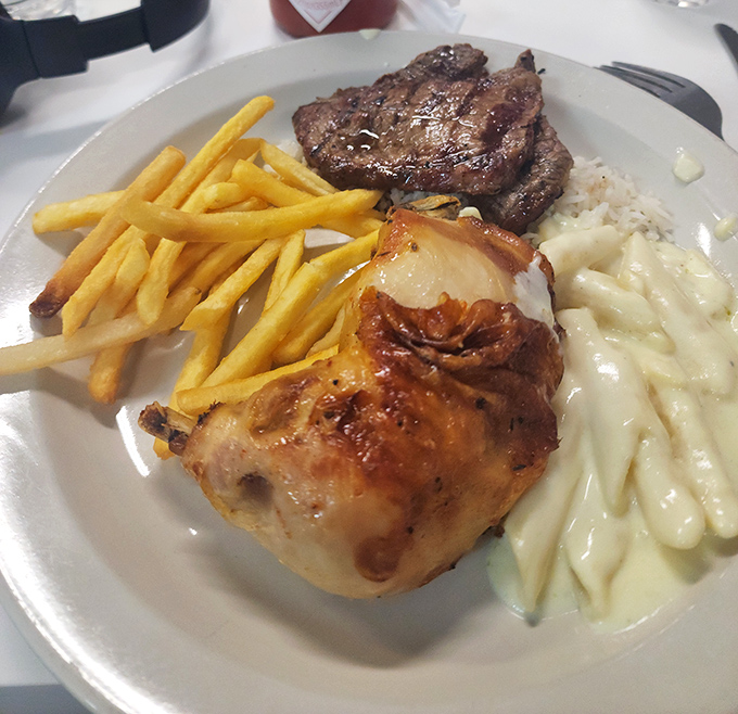 When chicken and steak share a plate with creamy pasta, it's not just a meal&mdash;it's a diplomatic summit of international comfort foods.