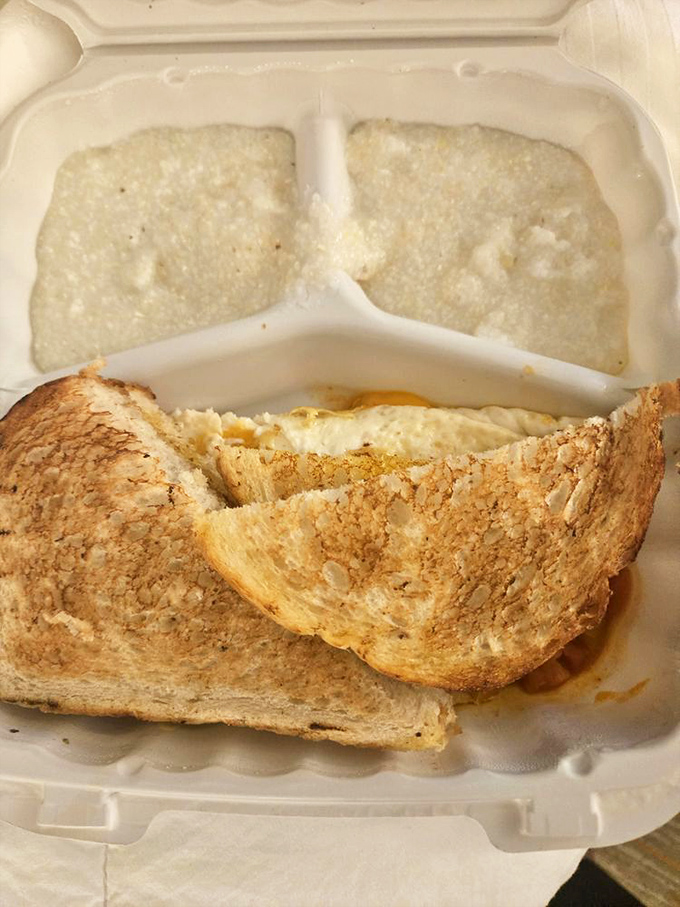 Simple pleasures: perfectly toasted bread and grits. Sometimes the classics don't need reinvention, just respectful execution.