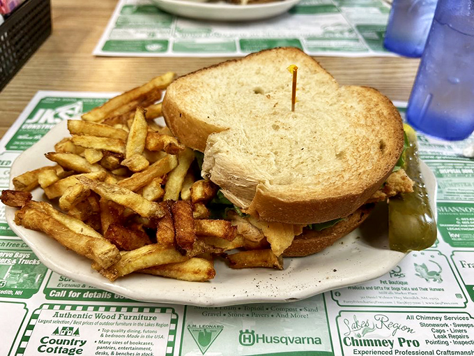 The classic diner sandwich&mdash;where simplicity reigns supreme. Those hand-cut fries aren't just a side dish; they're the supporting actor who steals the scene.