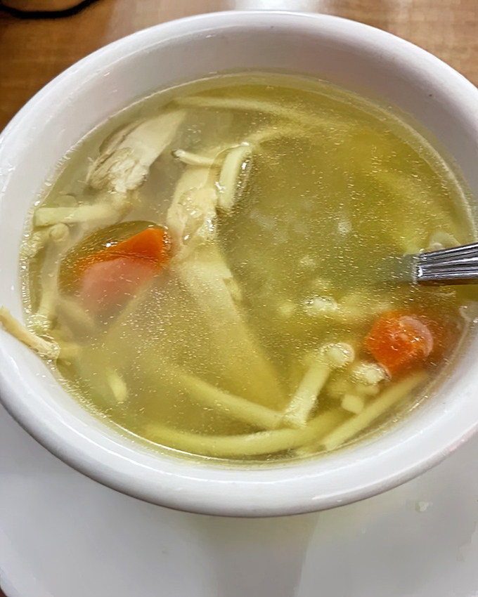 Chicken noodle soup that could heal whatever ails you &ndash; the liquid equivalent of a grandmother's hug in a bowl. 